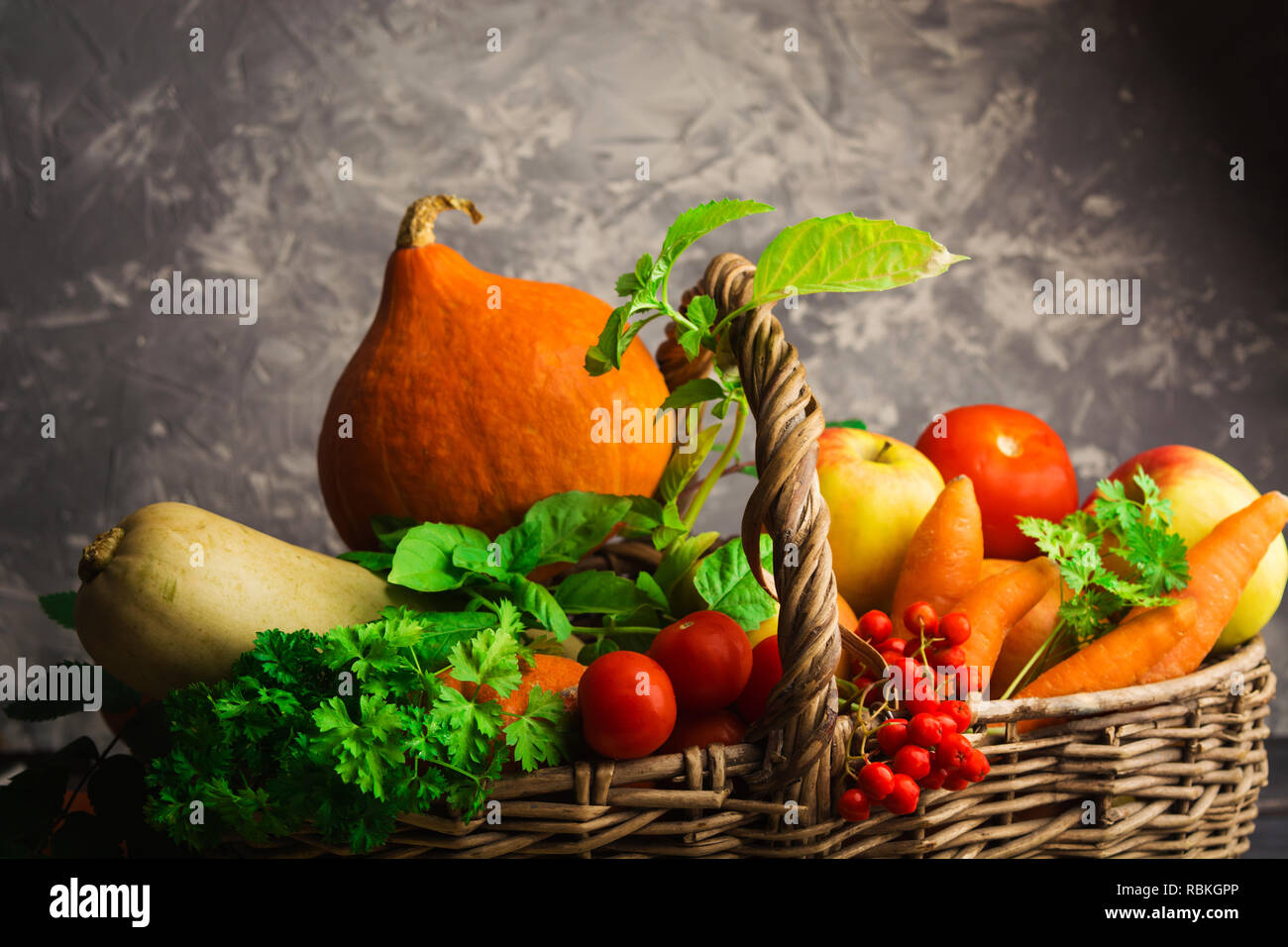 Basket different fruits on hi-res stock photography and images - Alamy