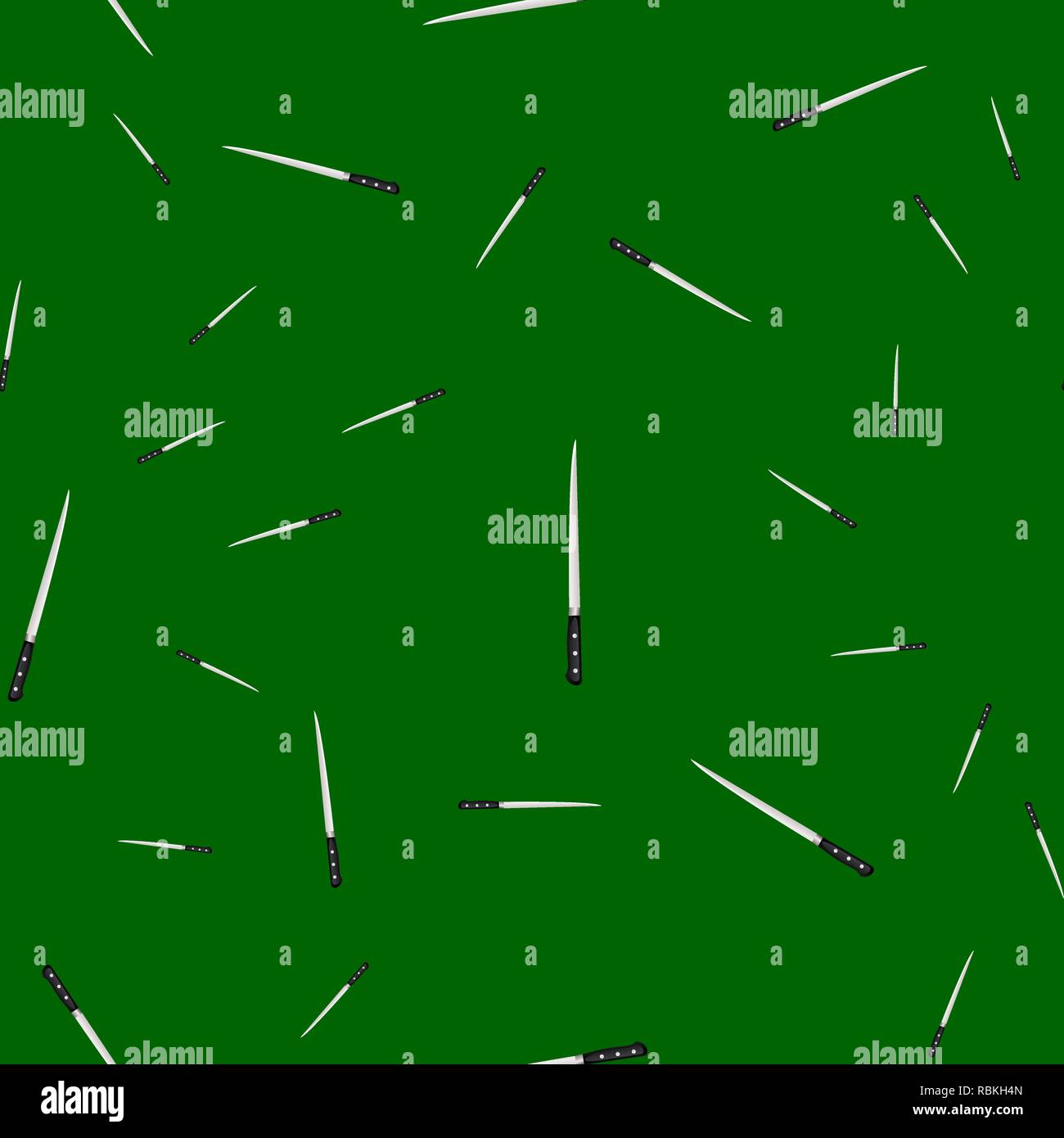 Seamless pattern of kitchen knives on a colored background. Vector ...