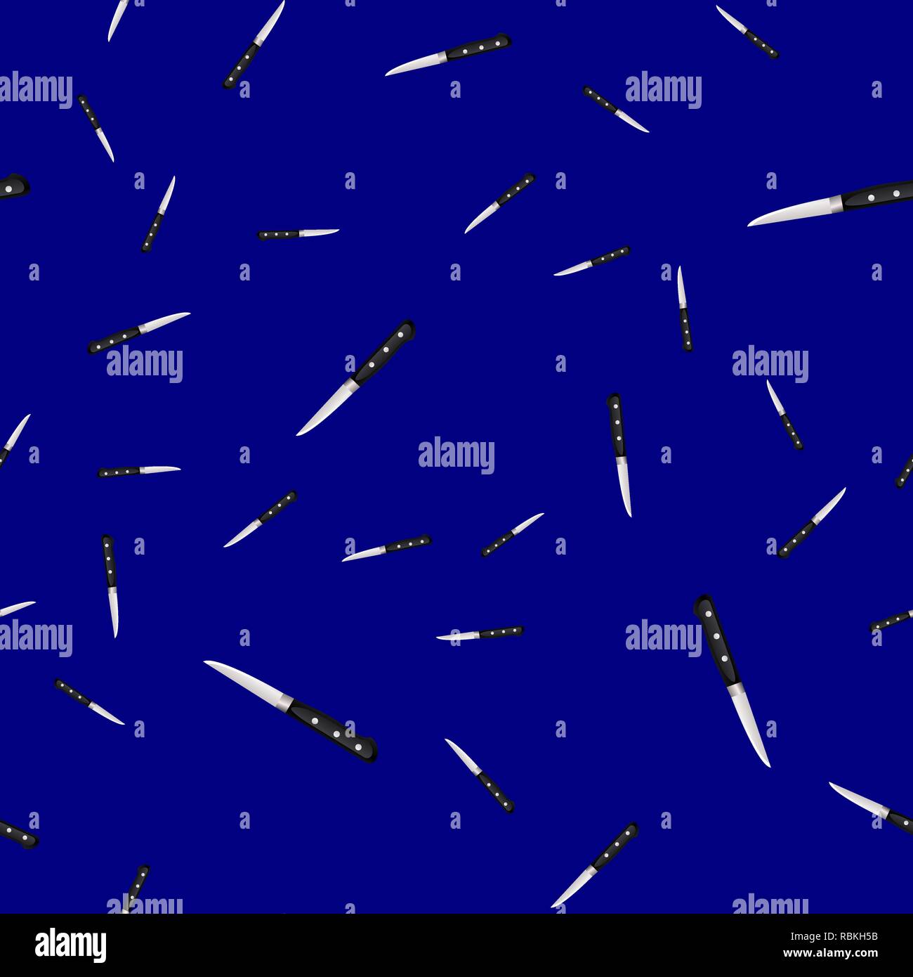 Seamless pattern of kitchen knives on a colored background. Vector ...