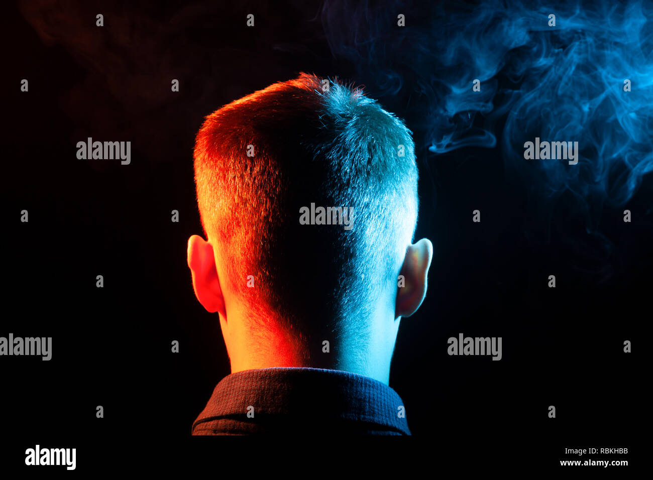 Silhouette man smoking cigarette in hi-res stock photography and images ...
