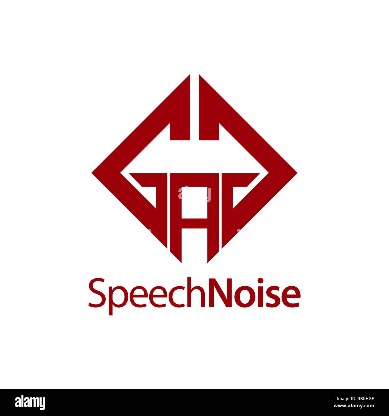 Speech Noise. Initial letter GAG square logo concept design template ...