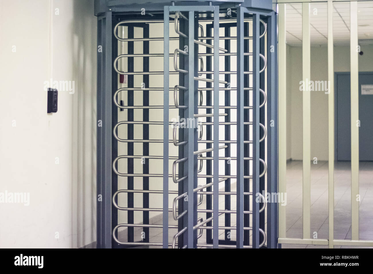 Steel full turn big turnstiles Stock Photo - Alamy