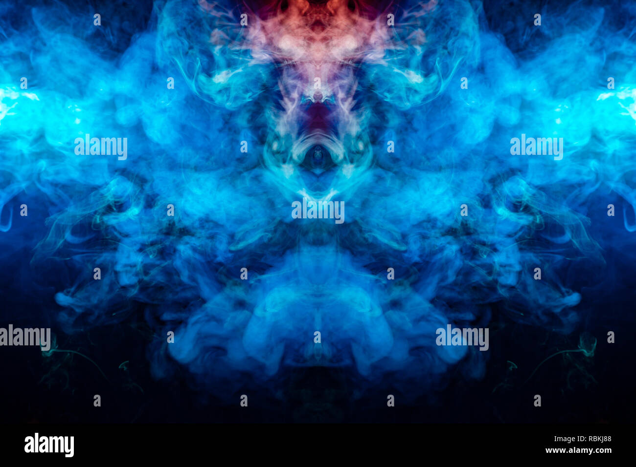 Smoothly flowing waves of smoke create a cosmic pattern, in the form of ...