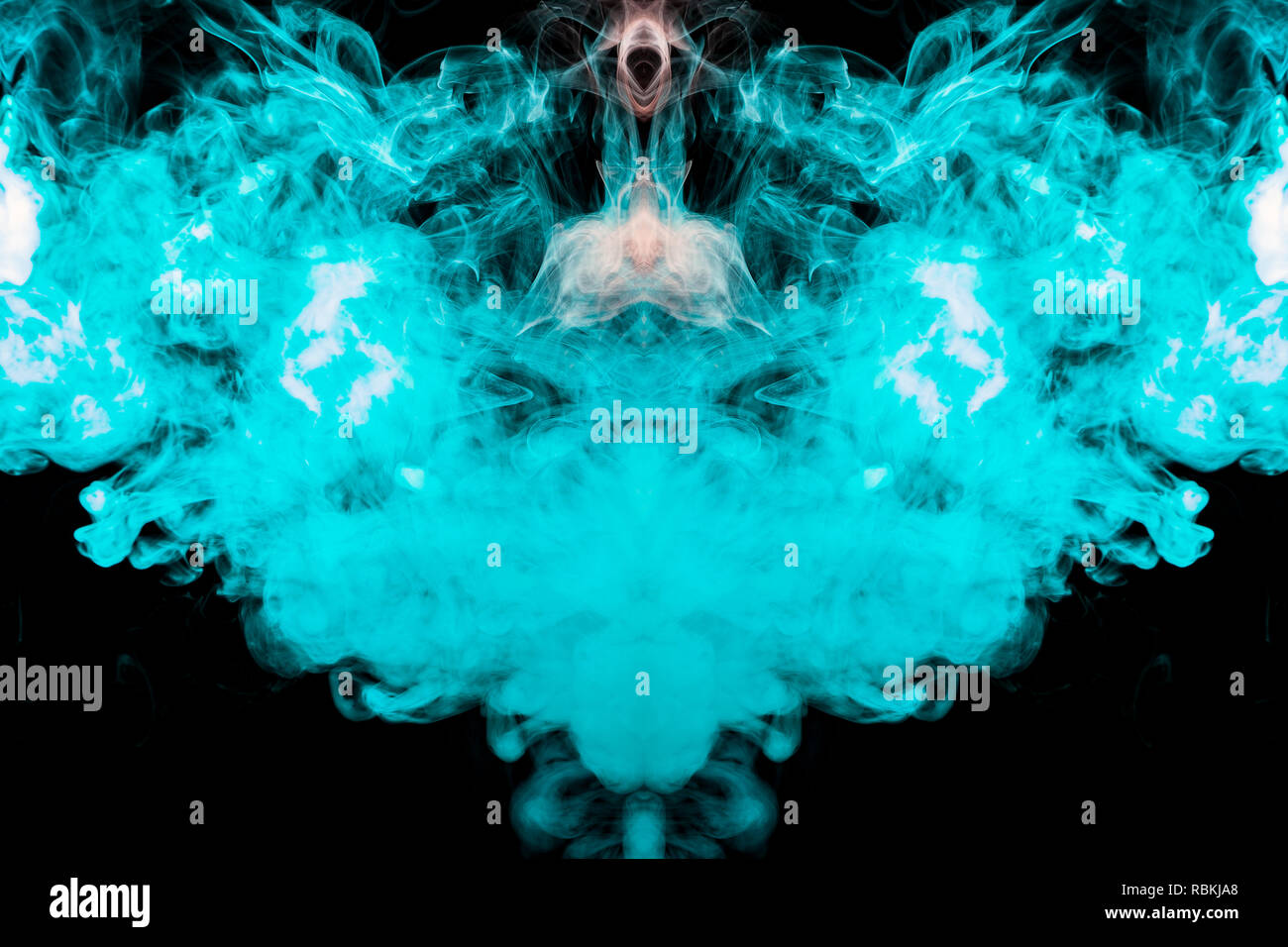 A snowy pattern with the help of light, colorful backlighting in blue ...