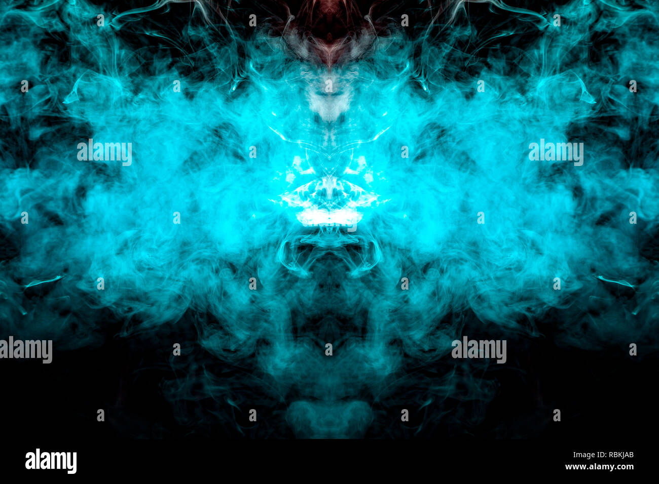 Crystal pattern using light, colored lights of blue color and billowing ...