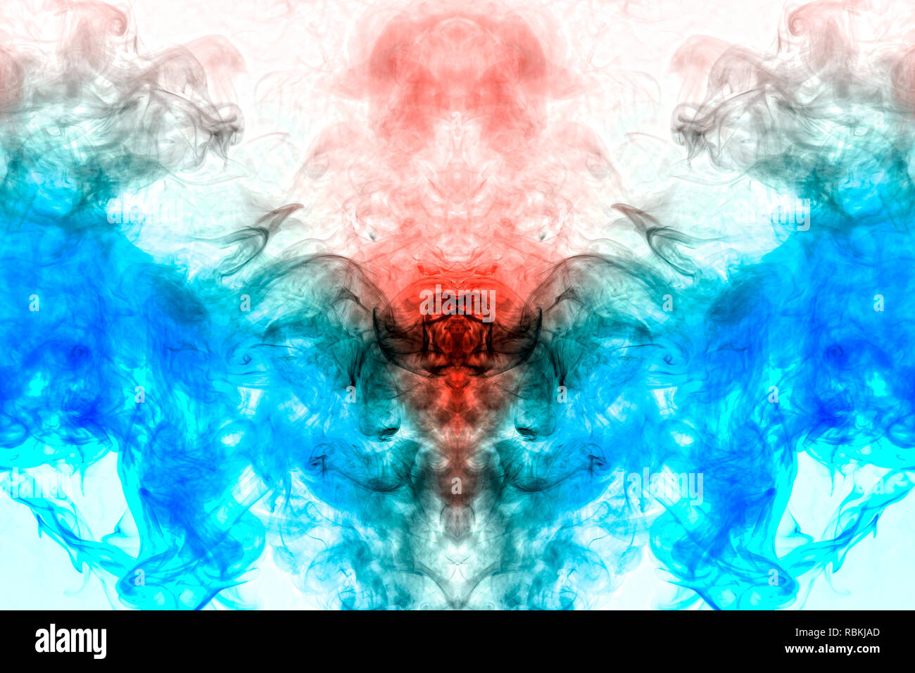 Soaring translucent smoke, intertwined in the image of the head, red ...