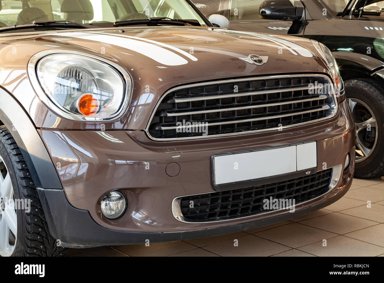 Novosibirsk, Russia - 08.01.2018: The front of the body is a polished ...