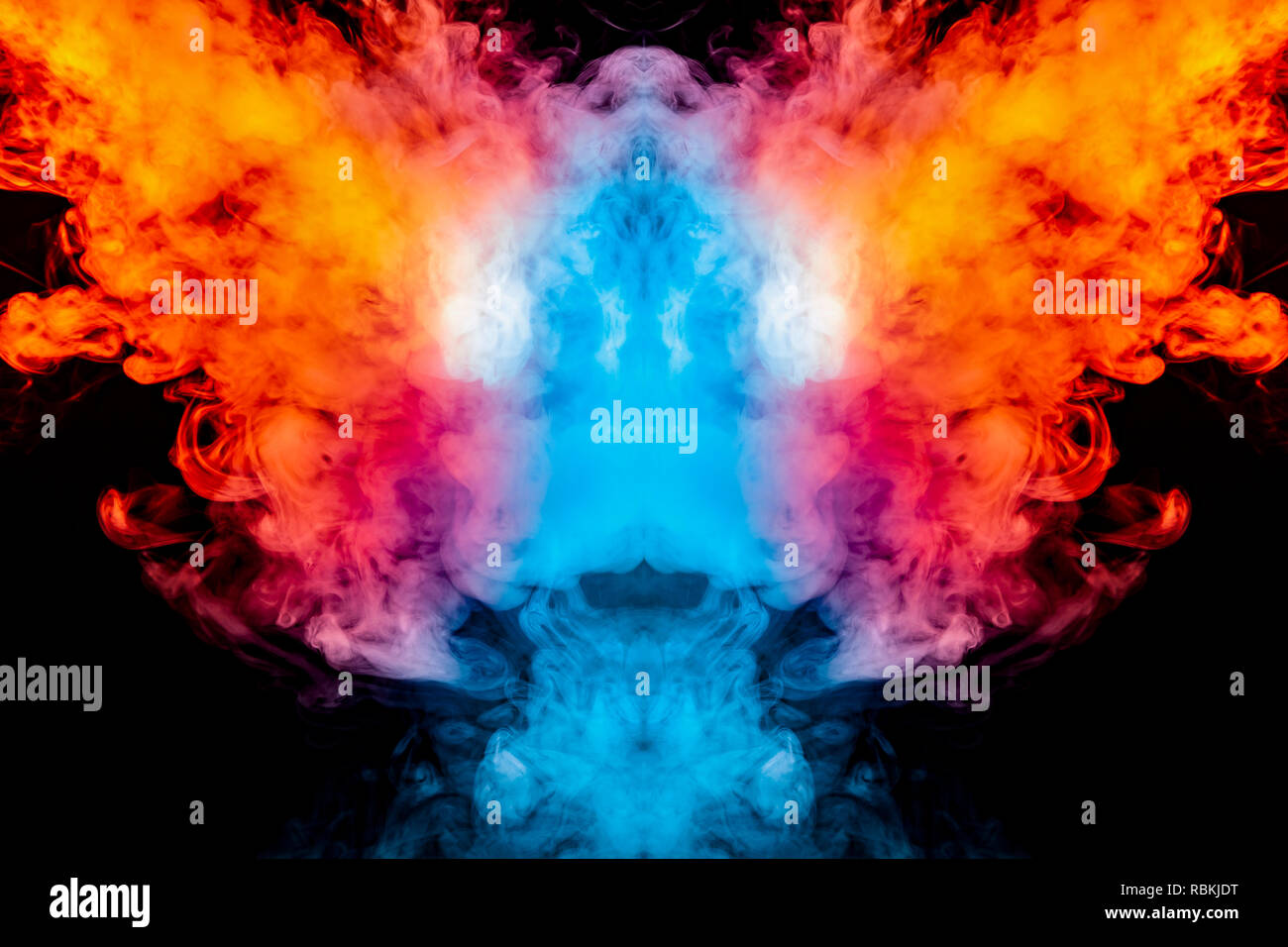 Curling smoke evaporating curls in the form of a spectacular, mystical ...