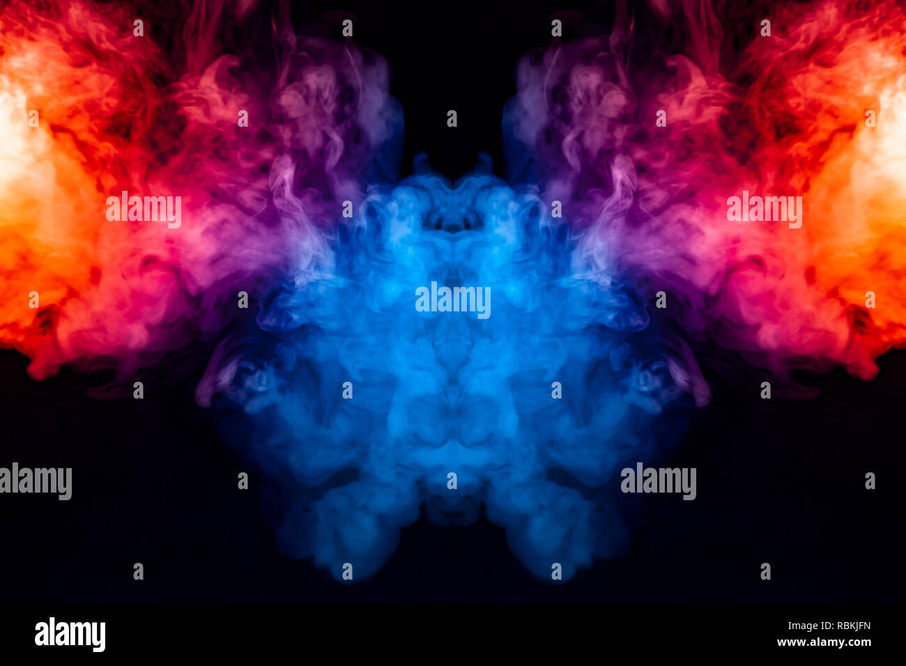 Curling smoke evaporating curls in the form of a spectacular, mystical ...