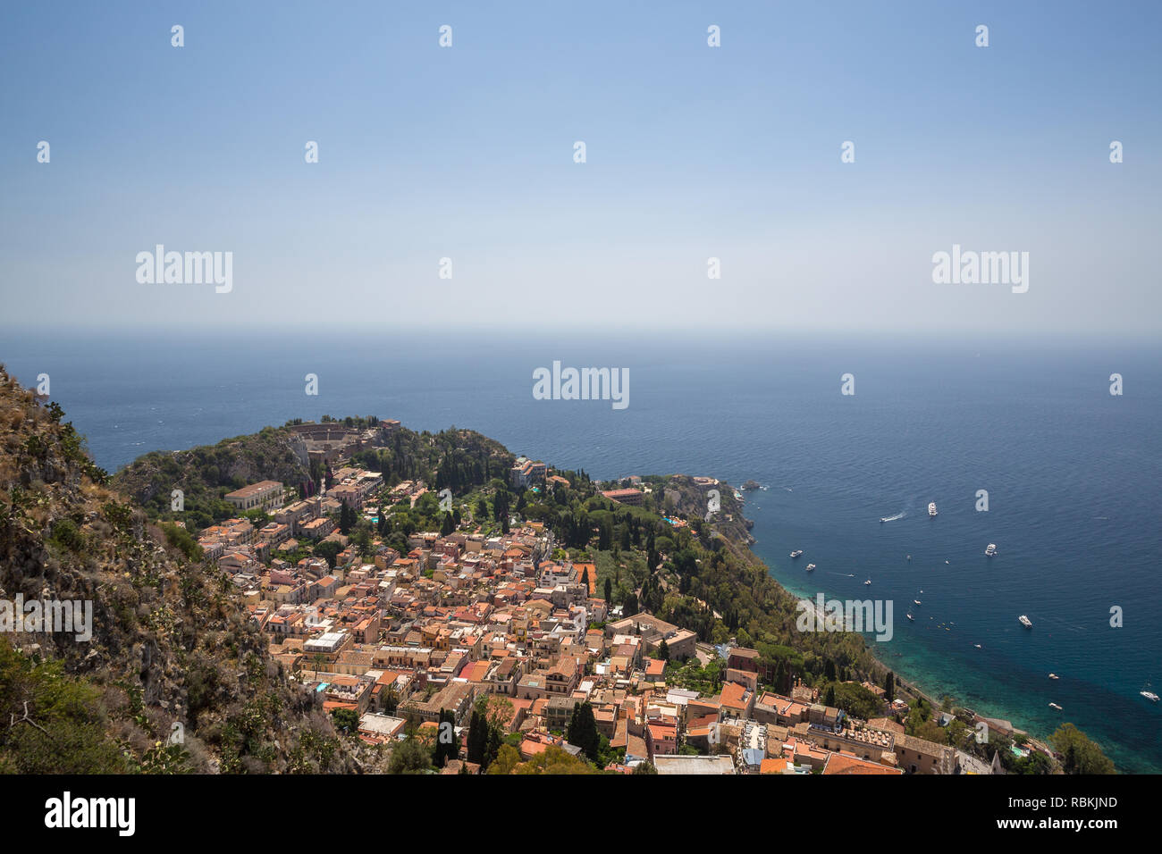A view in Taormina in Sicily Italy Stock Photo - Alamy