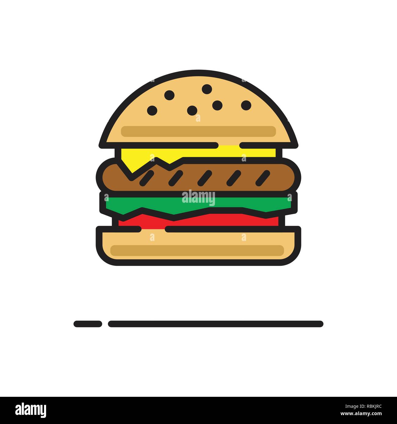 Burger icon on white background for graphic and web design, Modern ...