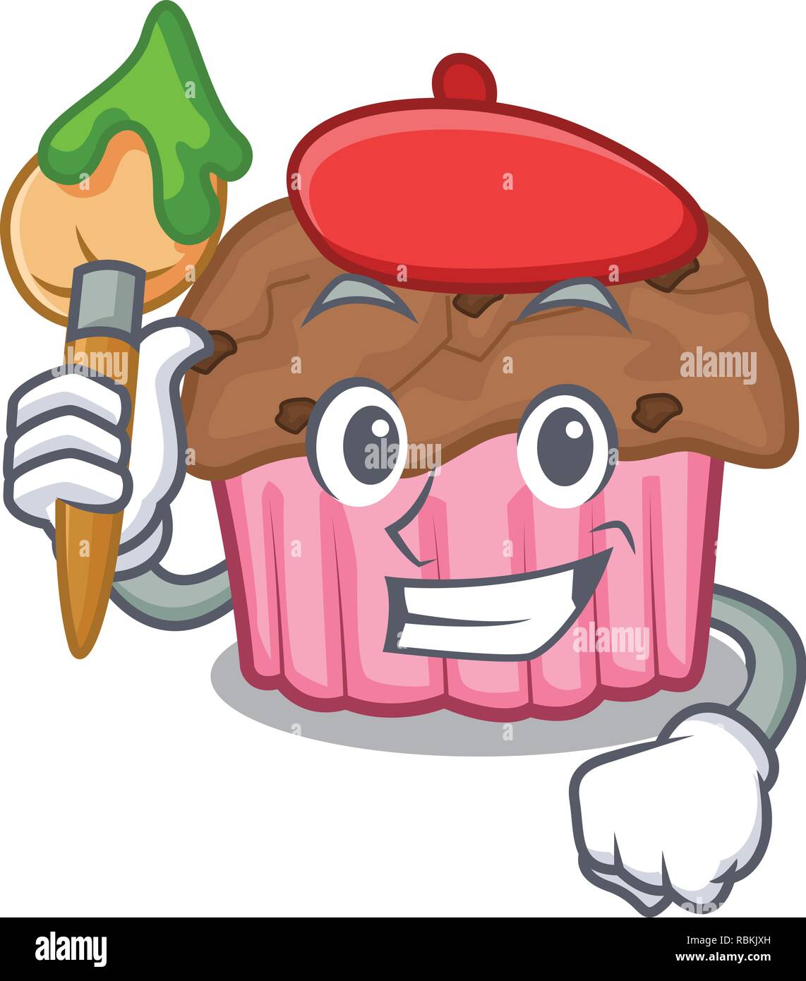 Artist chocolate muffins on cartoon cake paper Stock Vector Image & Art ...