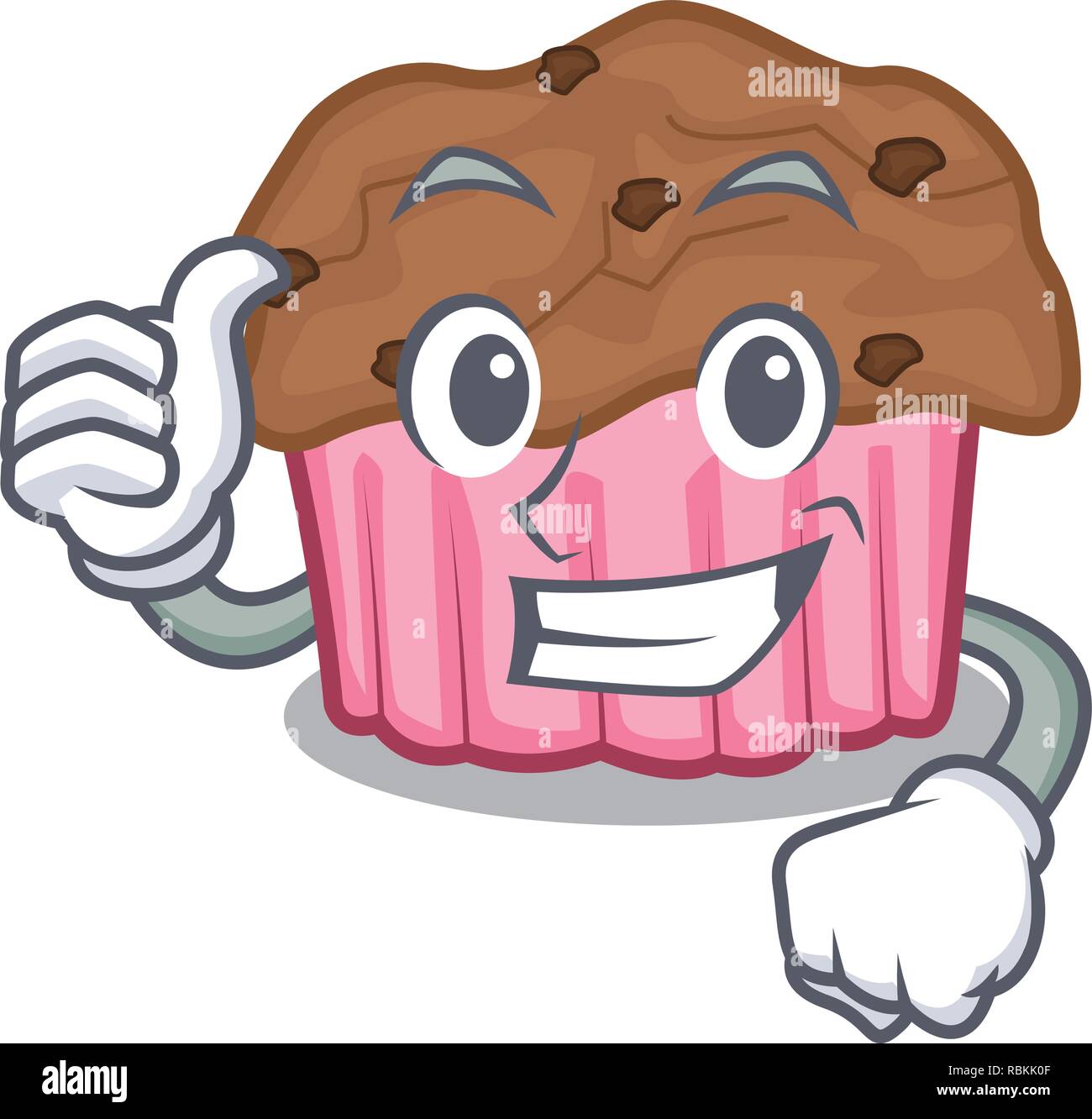 Thumbs up cartoon chocolate muffins ready to eat Stock Vector Image ...