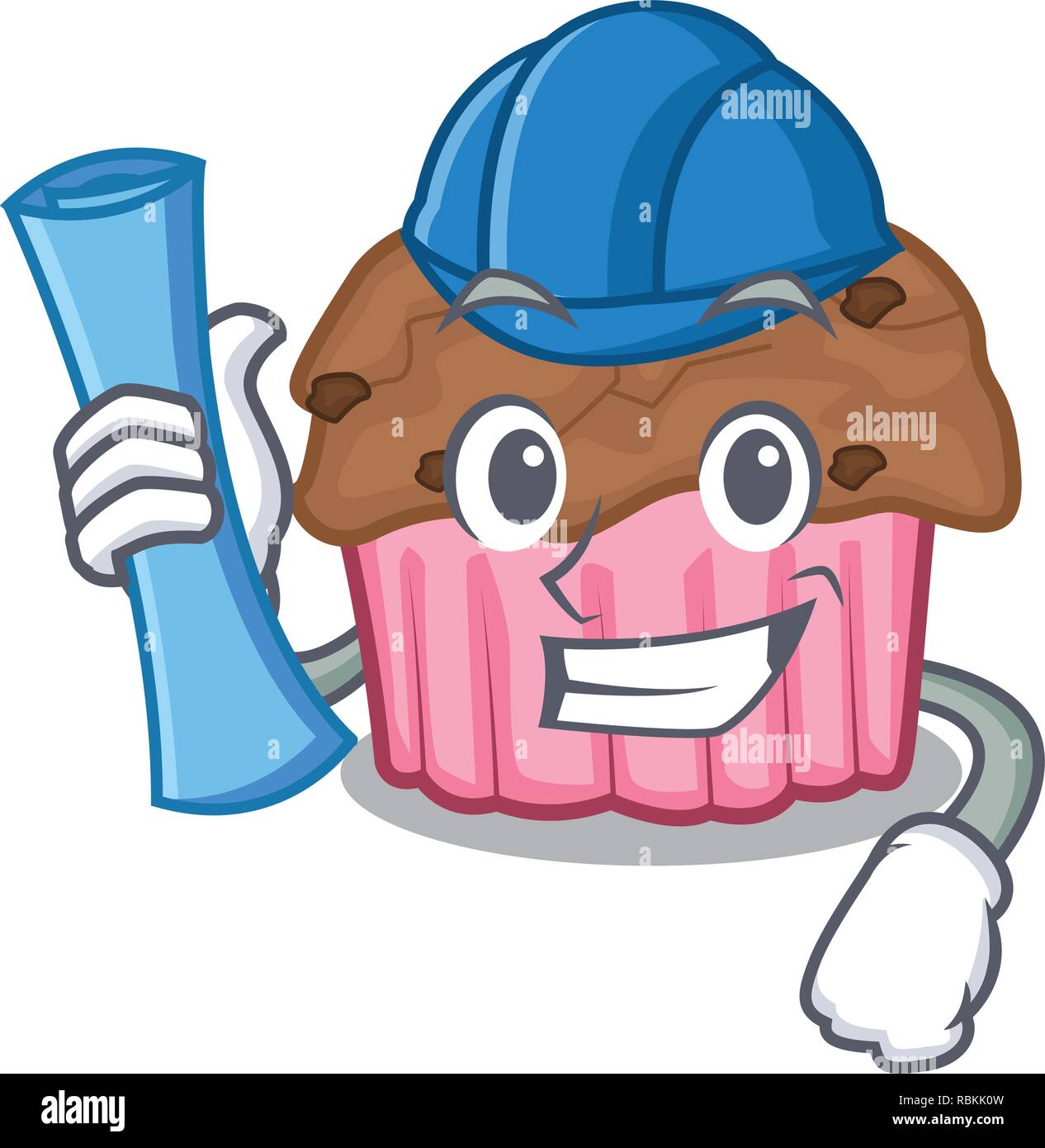 Architect cartoon chocolate muffins ready to eat Stock Vector Image ...