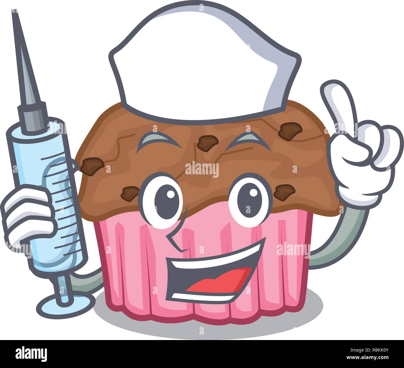 Nurse cartoon chocolate muffins ready to eat Stock Vector Image & Art ...