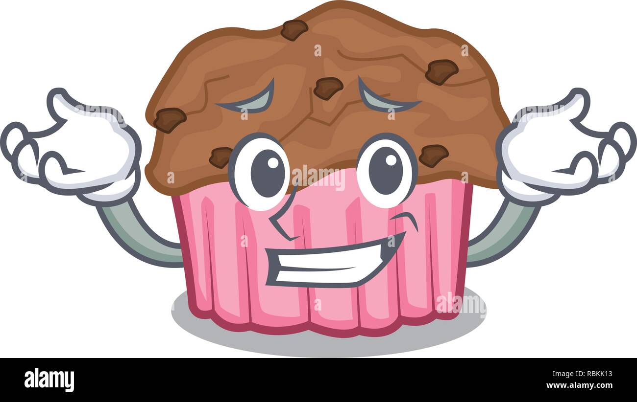 Grinning cartoon chocolate muffins ready to eat Stock Vector Image ...