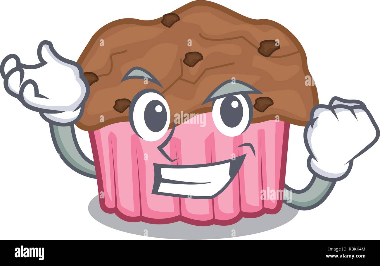 Successful cartoon chocolate muffins ready to eat Stock Vector Image ...