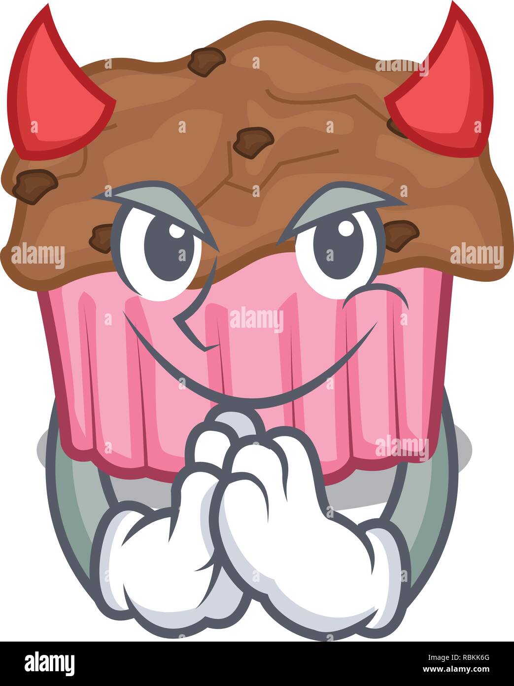 Devil choclate muffins on grilled board character Stock Vector Image ...