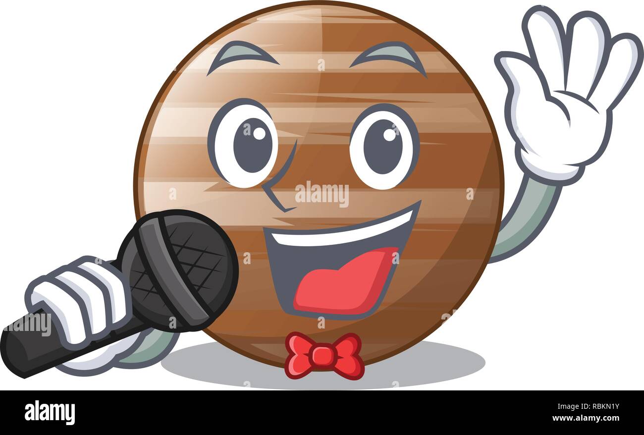 Singing jupiter planet the isolated with mascot Stock Vector Image ...