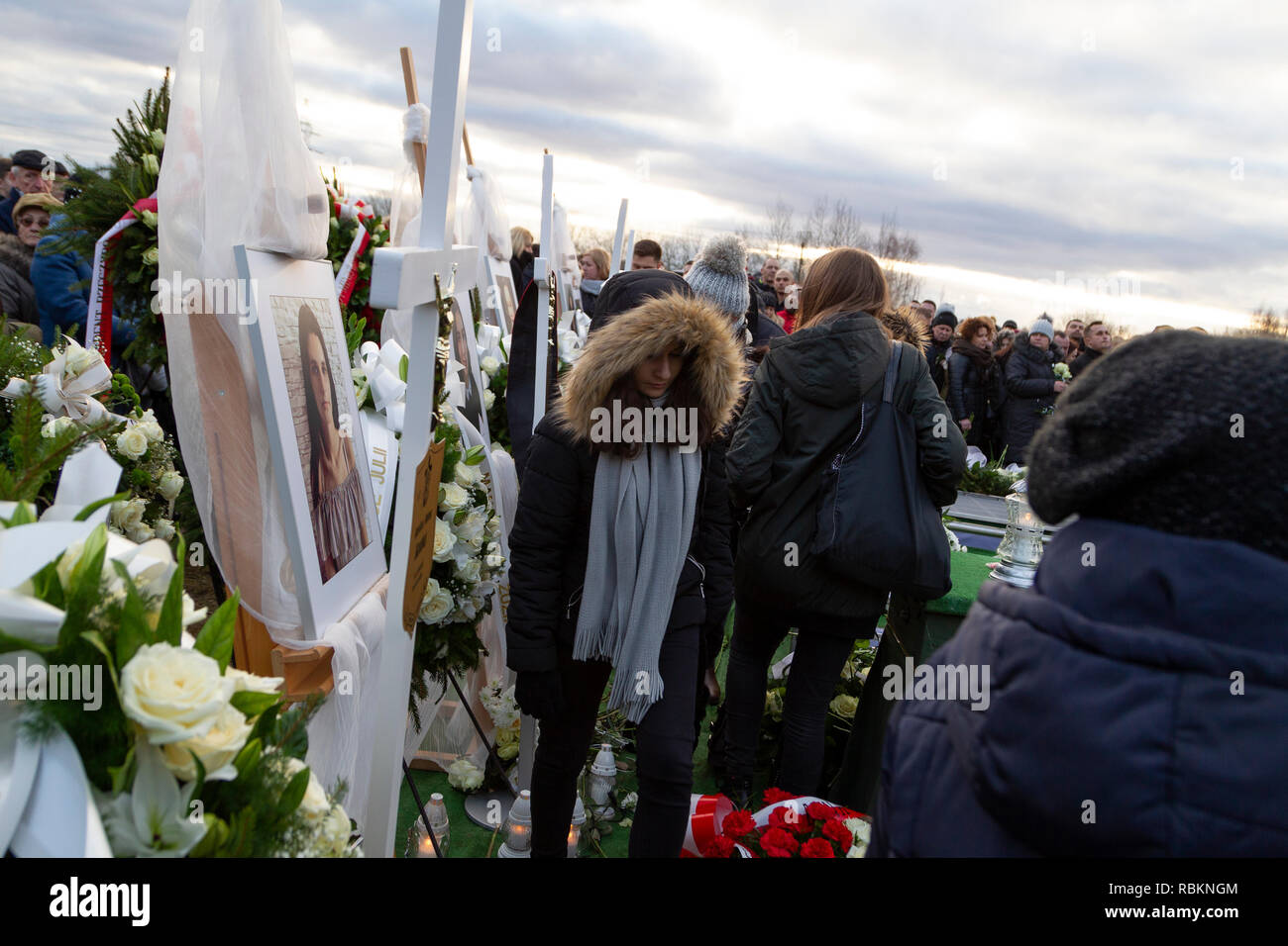 Koszalin, Poland 10th January 2019. Funeral ceremonies for five victims ...