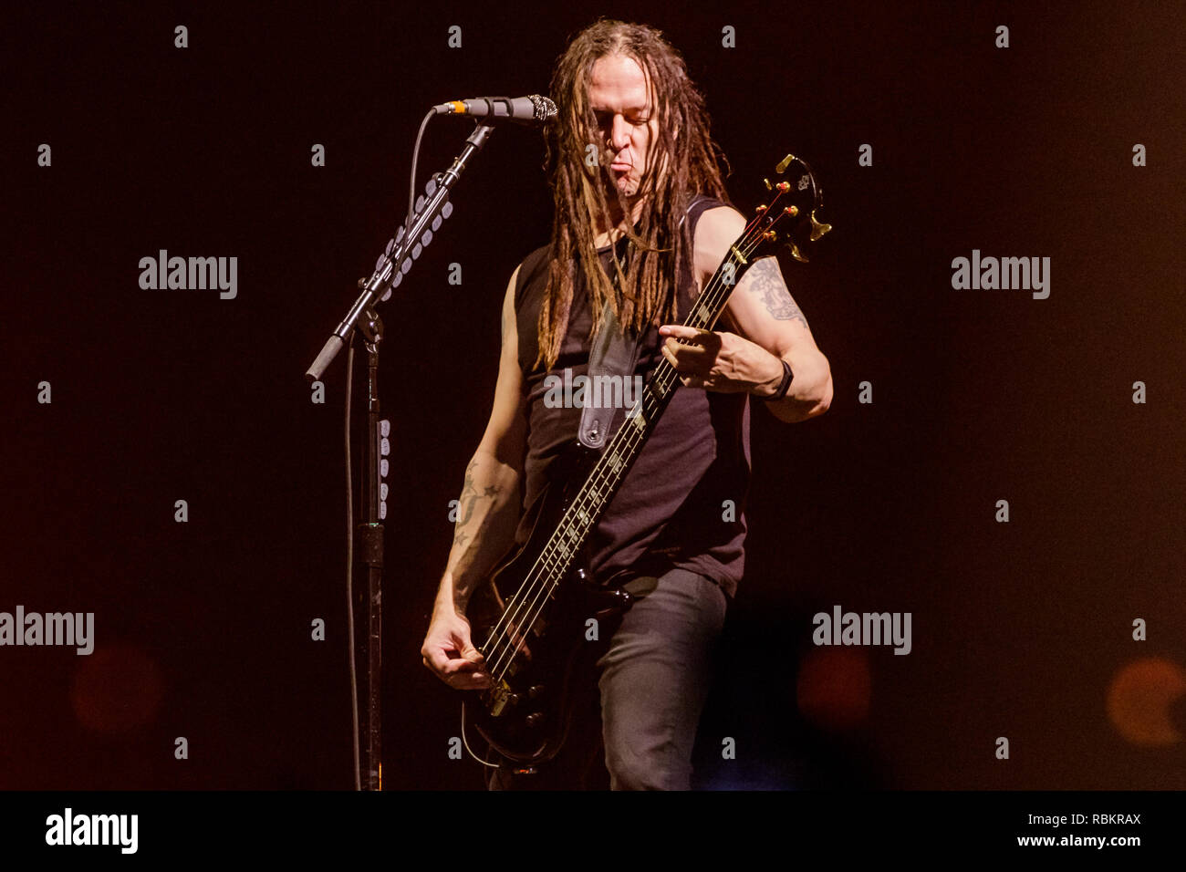 San Diego, California, USA. 9th Jan, 2019. Bassist JOHN MOYER of ...