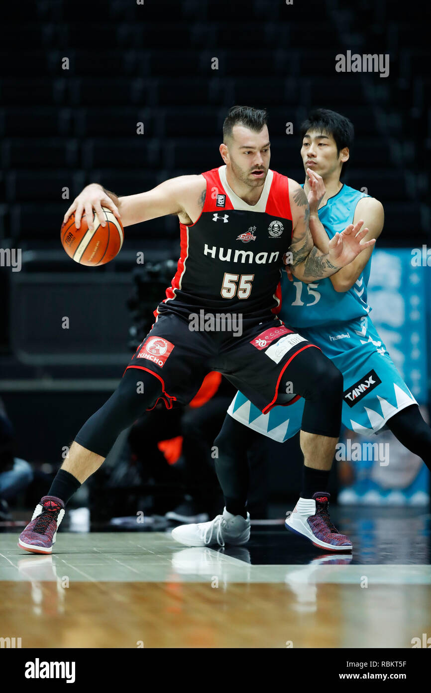 (L to R) Josh Harrellson (Evessa), Shogo Tamaki (Hannary), JANUARY 10 ...