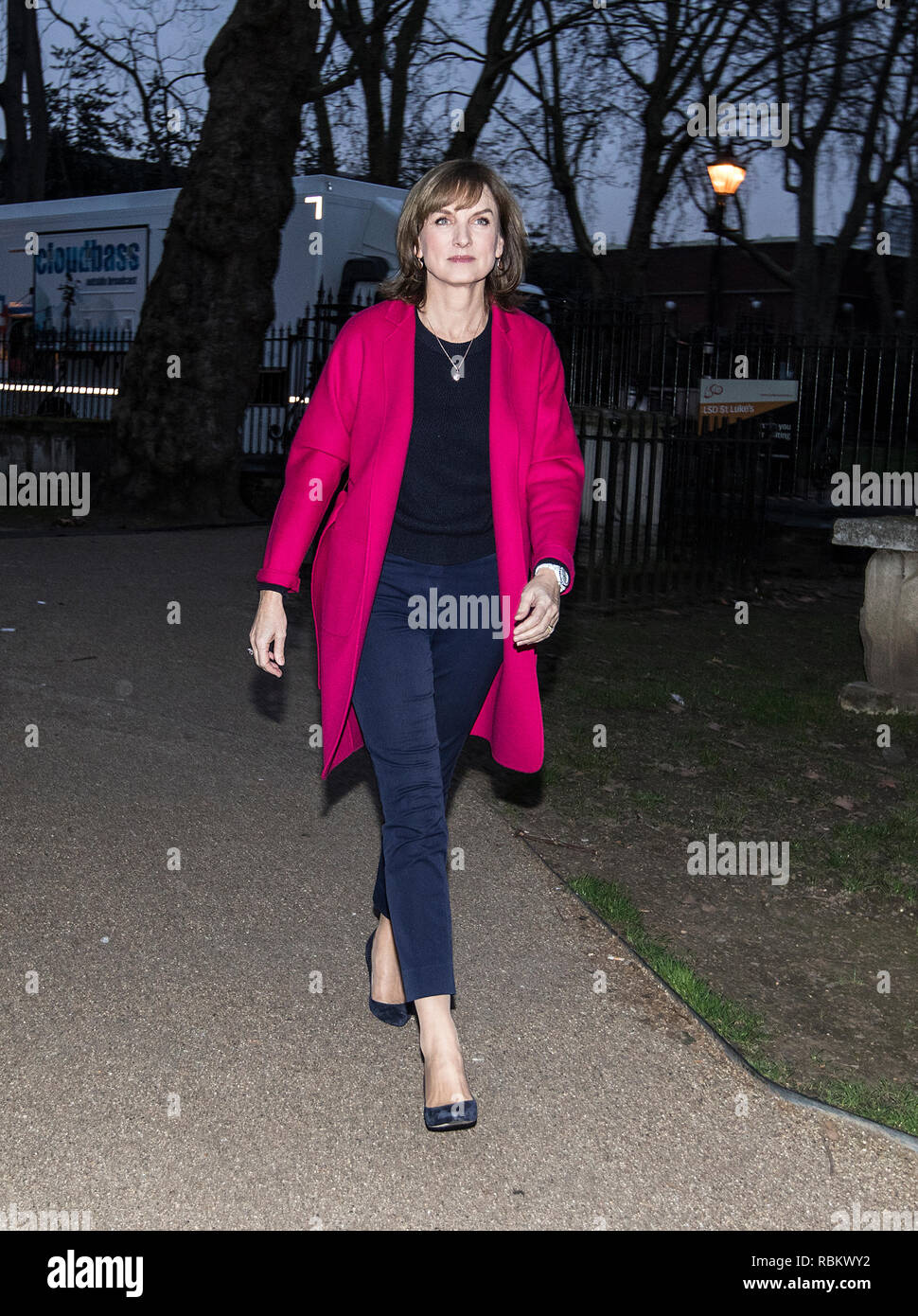 Saint Lukes Church, Old Street, London, UK. 10th Jan, 2019. Fiona Bruce ...