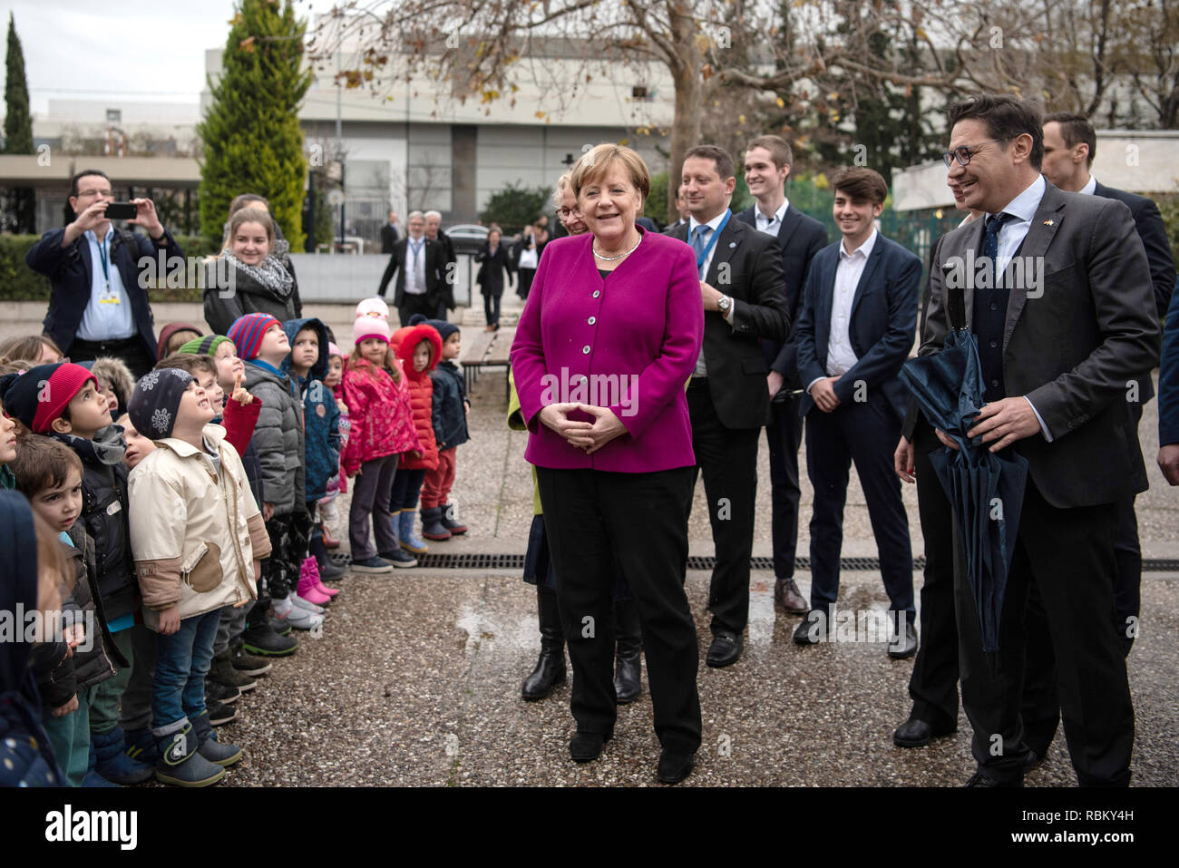 Athen, Greece. 11th Jan, 2019. Federal Chancellor Angela Merkel (CDU, M ...