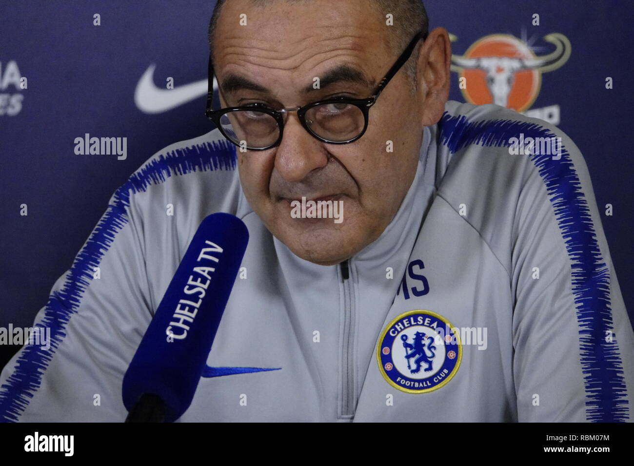 Chelsea Training Ground, Cobham, Surrey, UK. 11th Jan, 2019. Maurizio ...