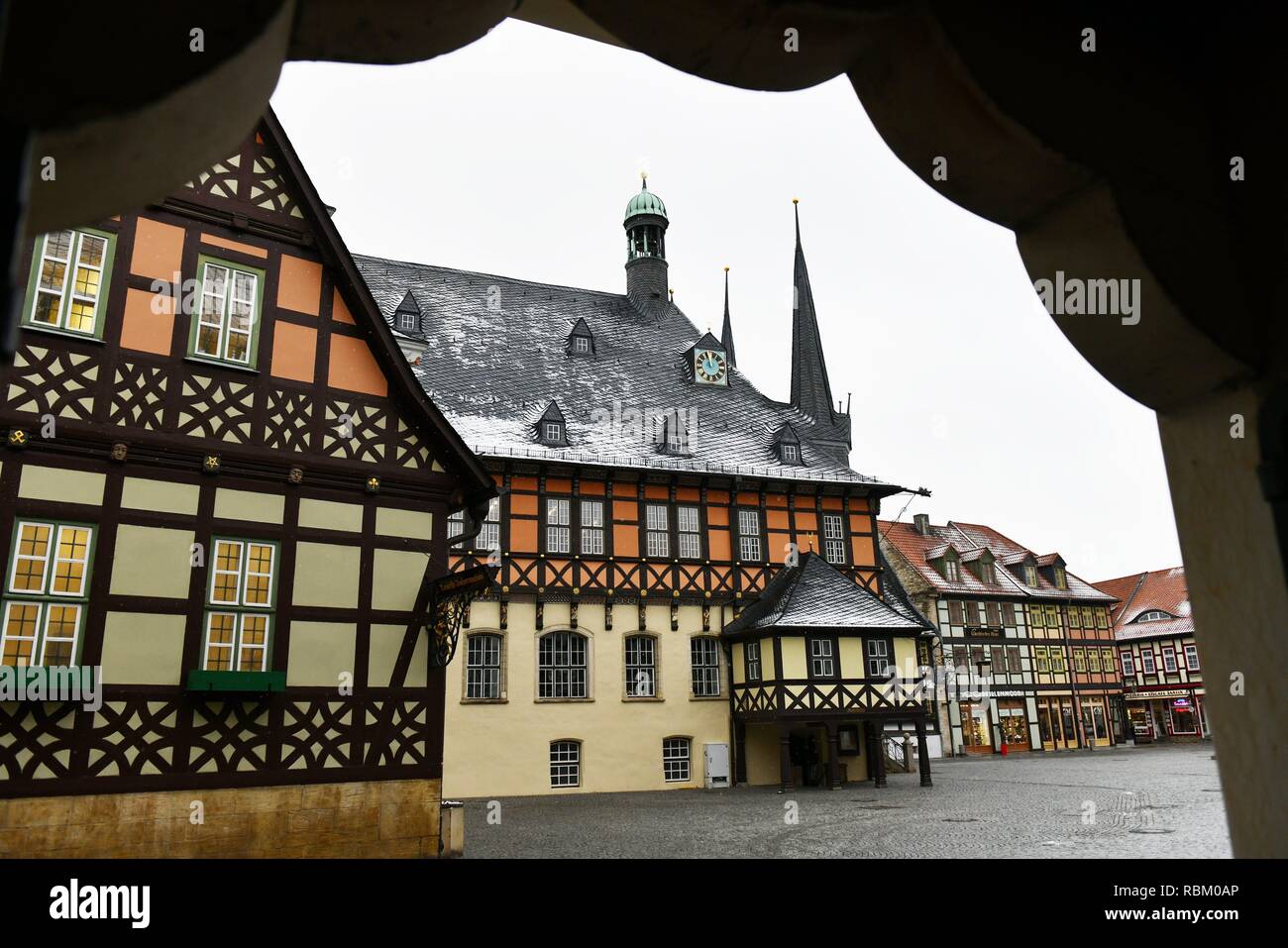 Wernigerode, Germany. 09th Jan, 2018. Old town, Germany, city of ...