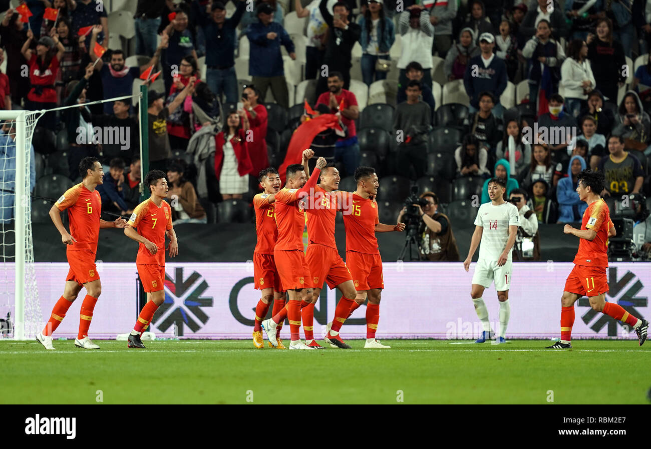 January 11, 2019 : Chinese team celebrating the goal to 3-0 during ...