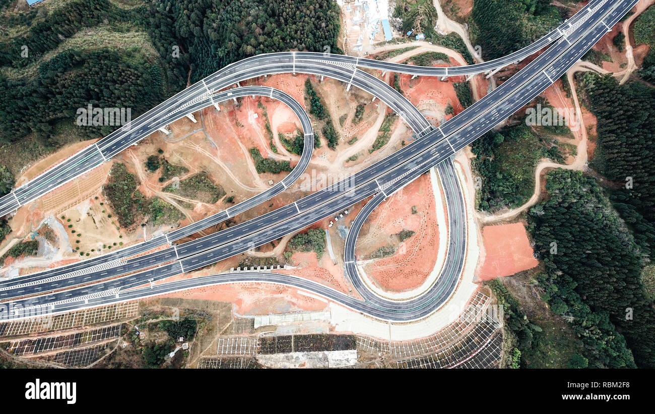 Libo. 11th Jan, 2019. Aerial photo taken on Jan. 11, 2019 shows a ...