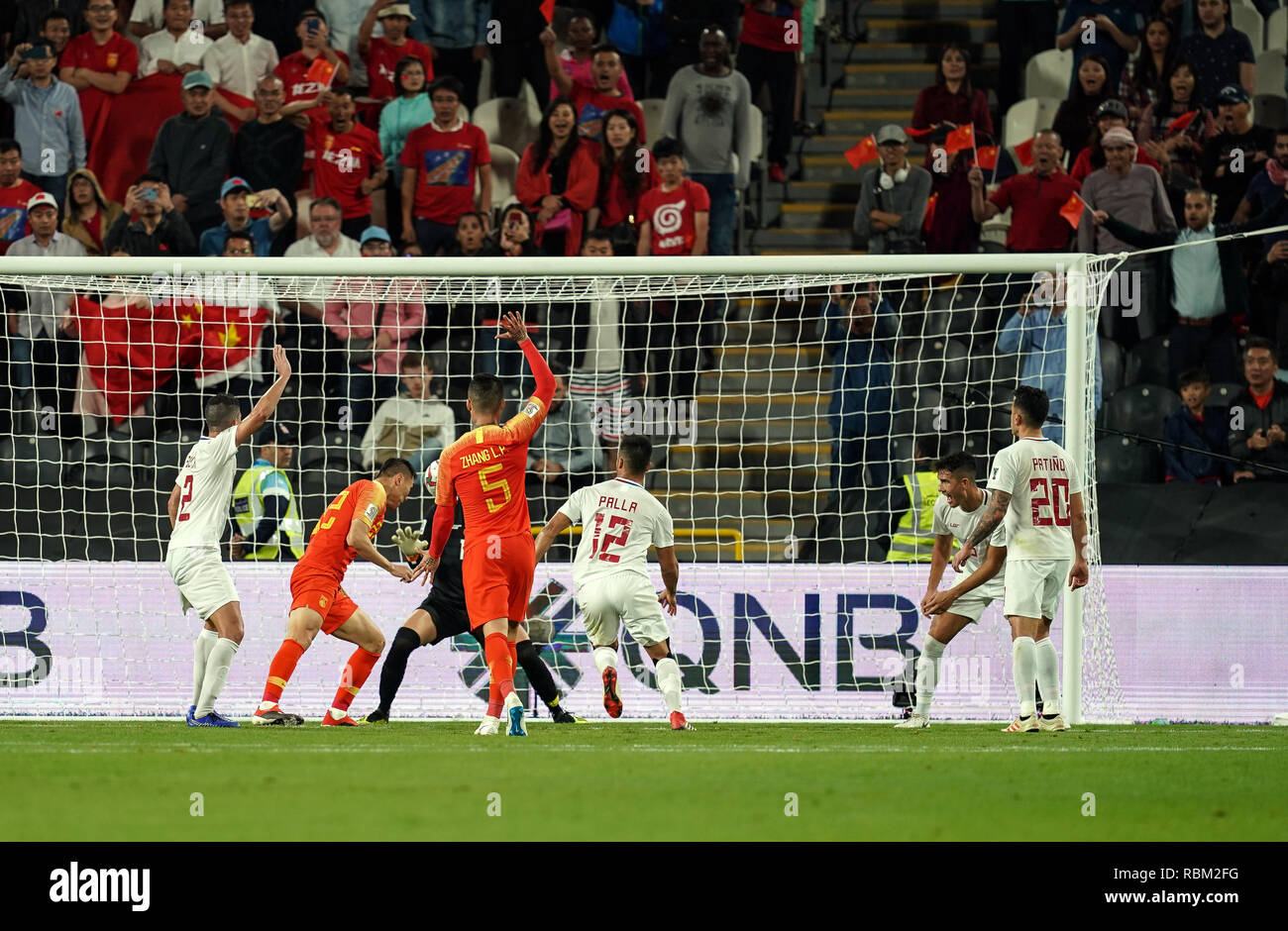 January 11, 2019 : Yu Dabao of China scoring to 3-0 in the 80rd minute ...