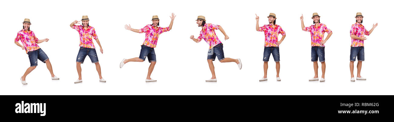 Funny tourist isolated on white Stock Photo - Alamy