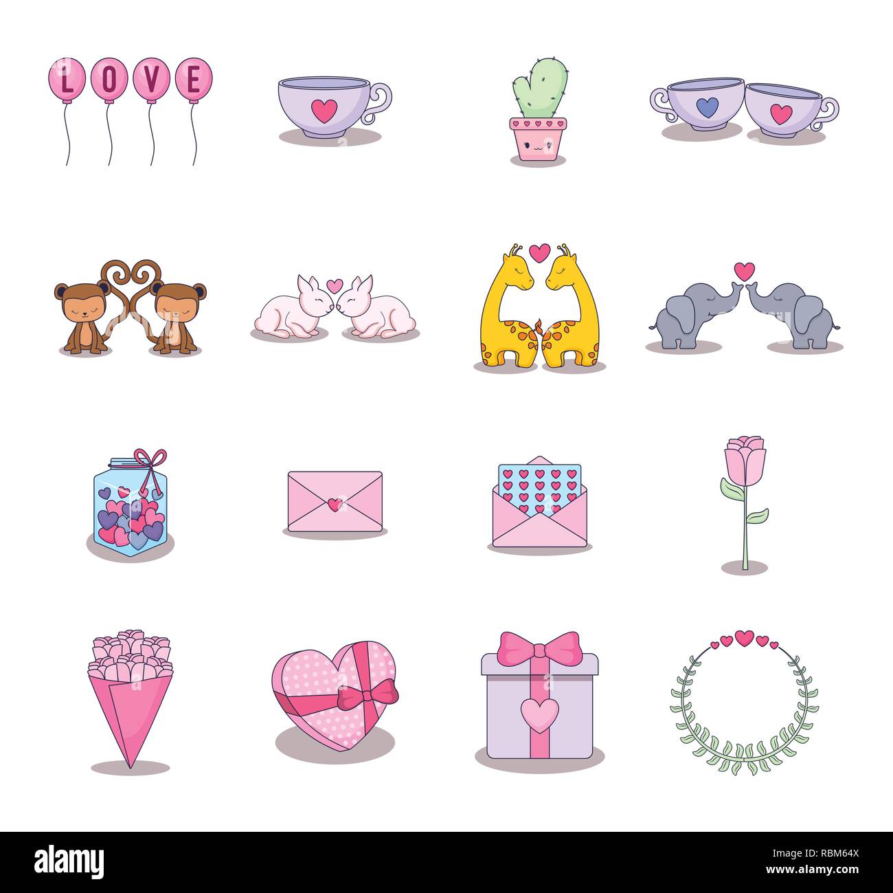 love card set icons vector illustration design Stock Vector Image & Art ...