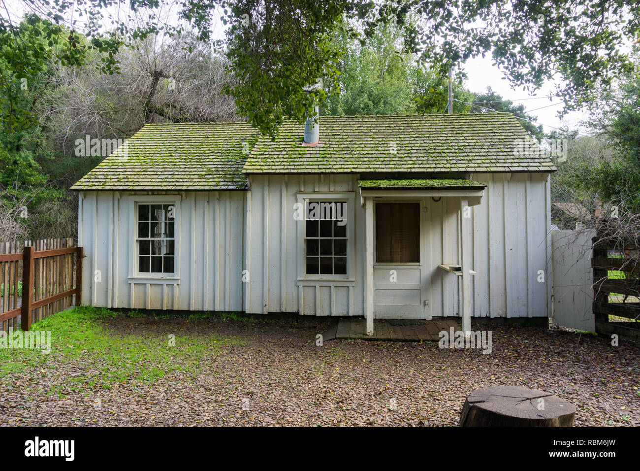 Historical two room farm house, Rancho San Antonio county park ...