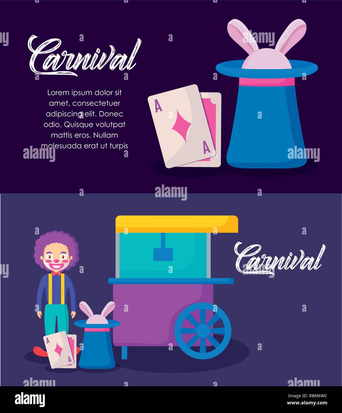 carnival celebration infographic icons vector illustration design Stock ...