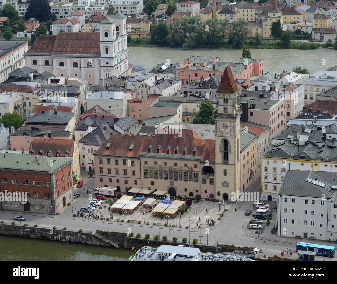 Confluence of the danube and inn hi-res stock photography and images ...