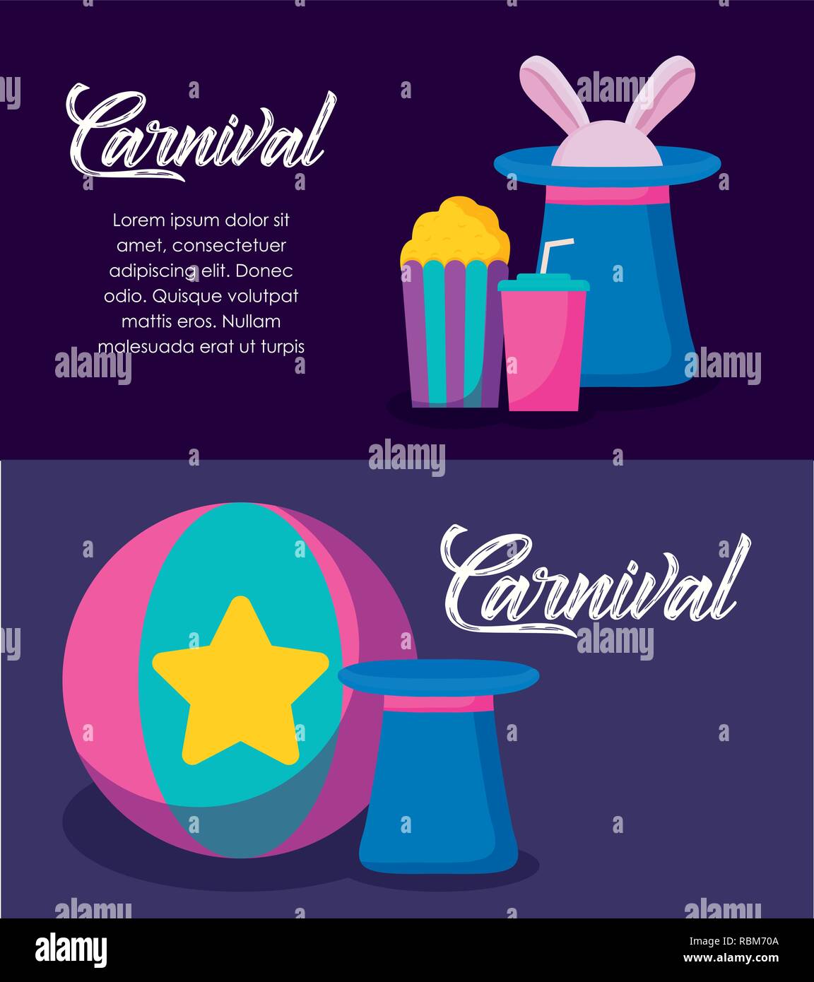 carnival celebration infographic icons vector illustration design Stock ...