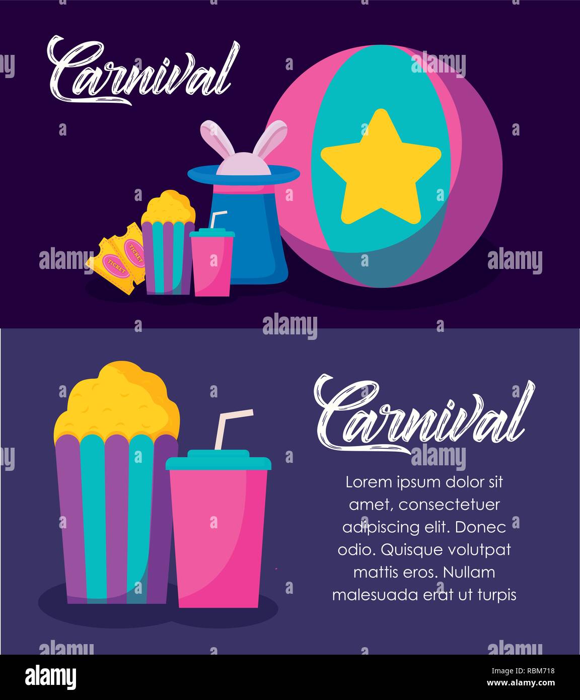 carnival celebration infographic icons vector illustration design Stock ...