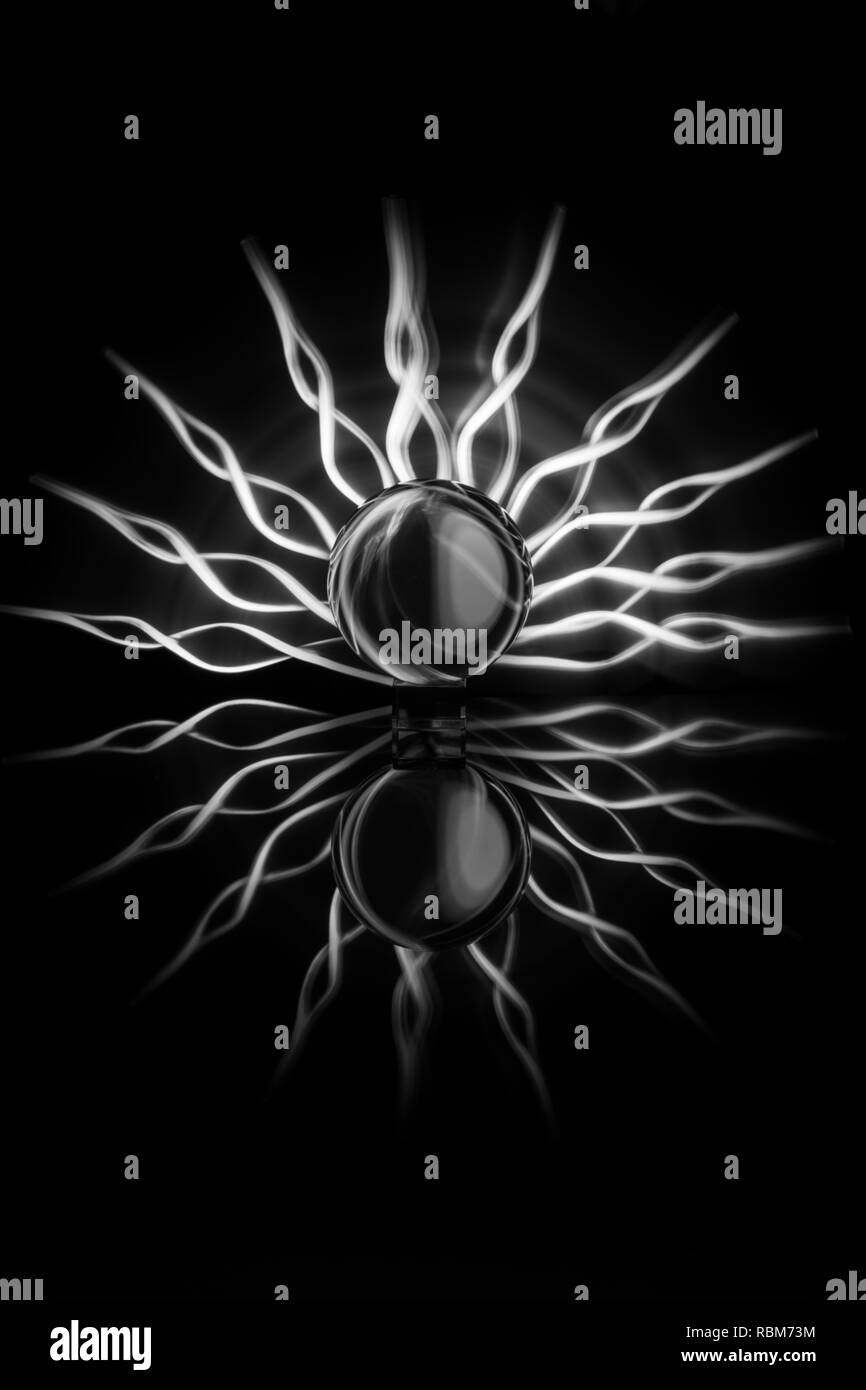 Neon line technology background Black and White Stock Photos & Images ...