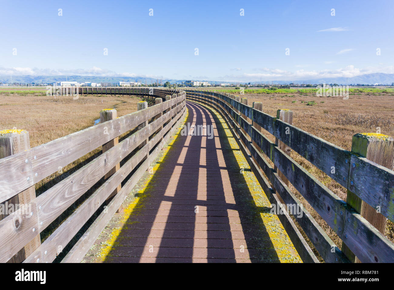 Wooden bridge in Don Edwards wildlife refuge, Fremont, San Francisco ...