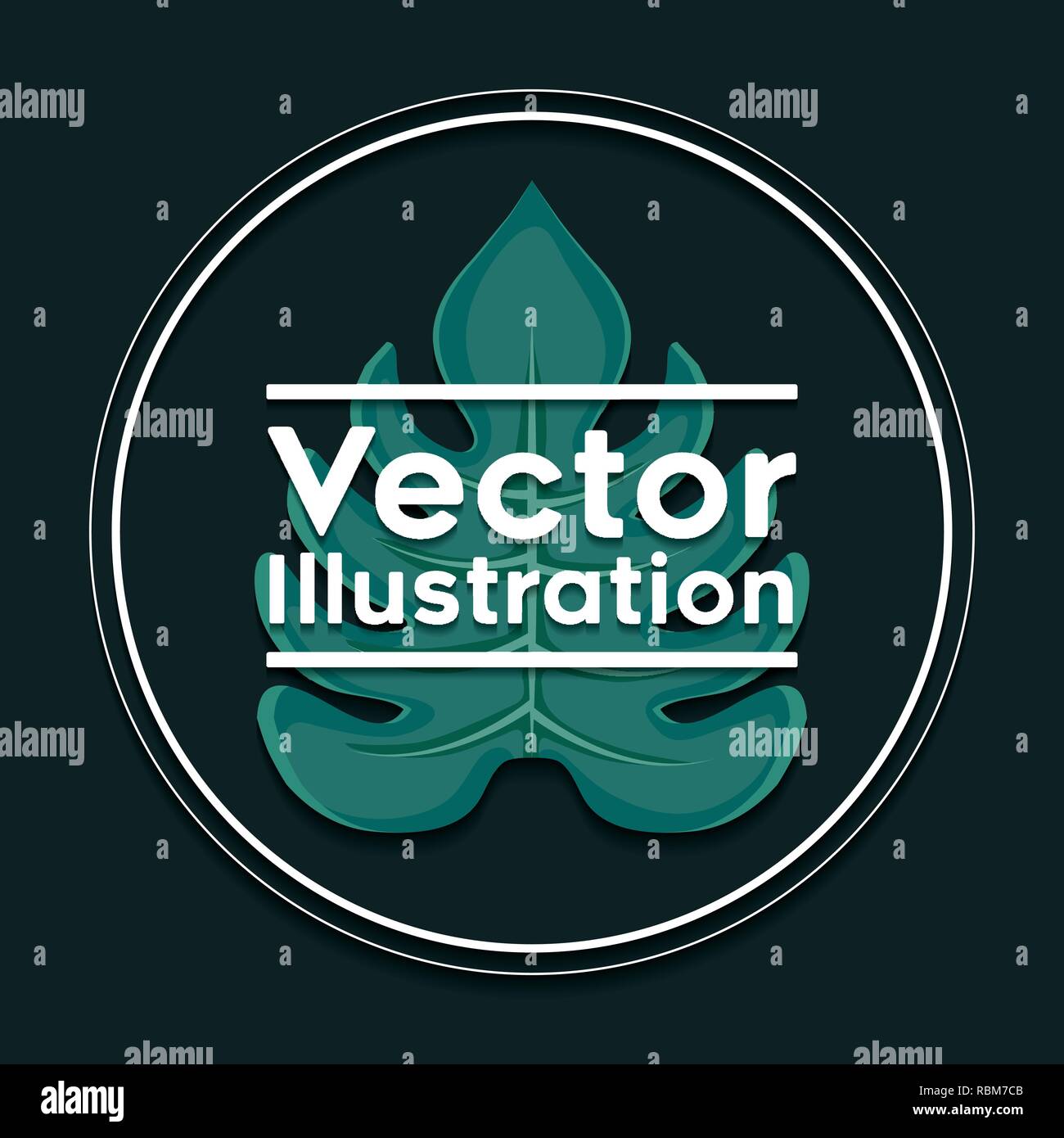 leaf plant decorative frame vector illustration design Stock Vector ...
