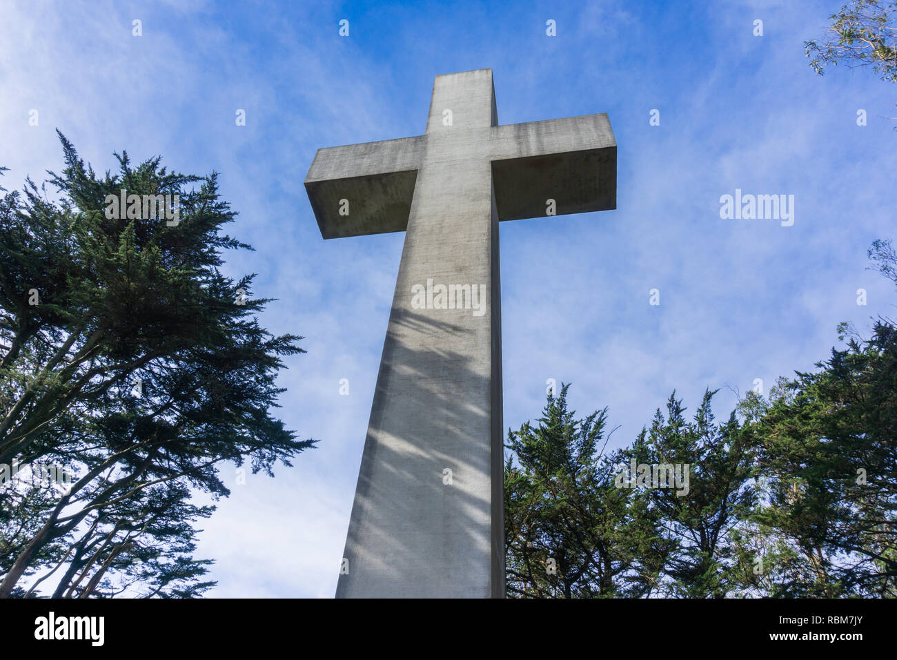 The cross on top of Mt Davidson, San Francisco, California Stock Photo ...