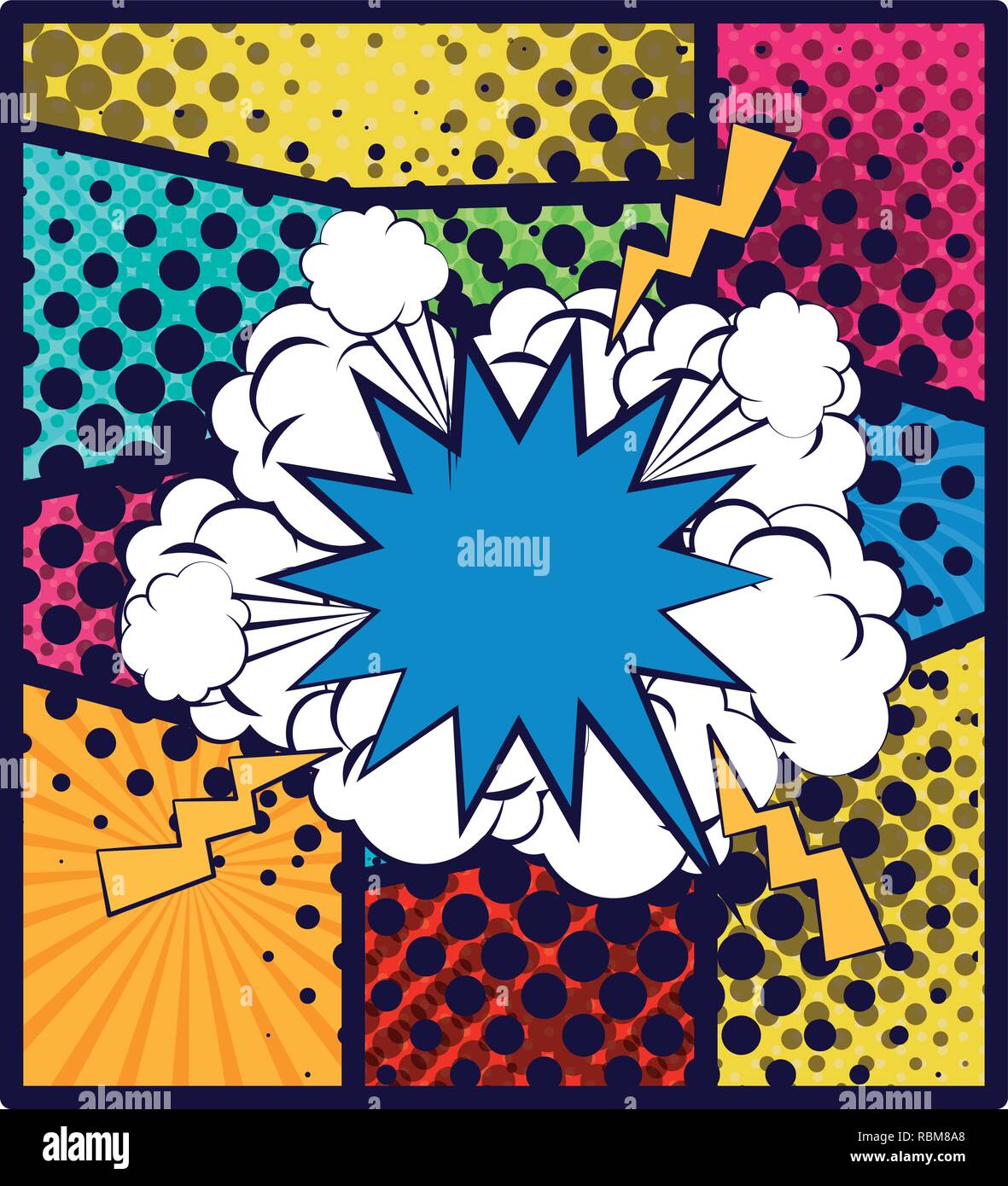 expression cloud with rays pop art style vector illustration design ...