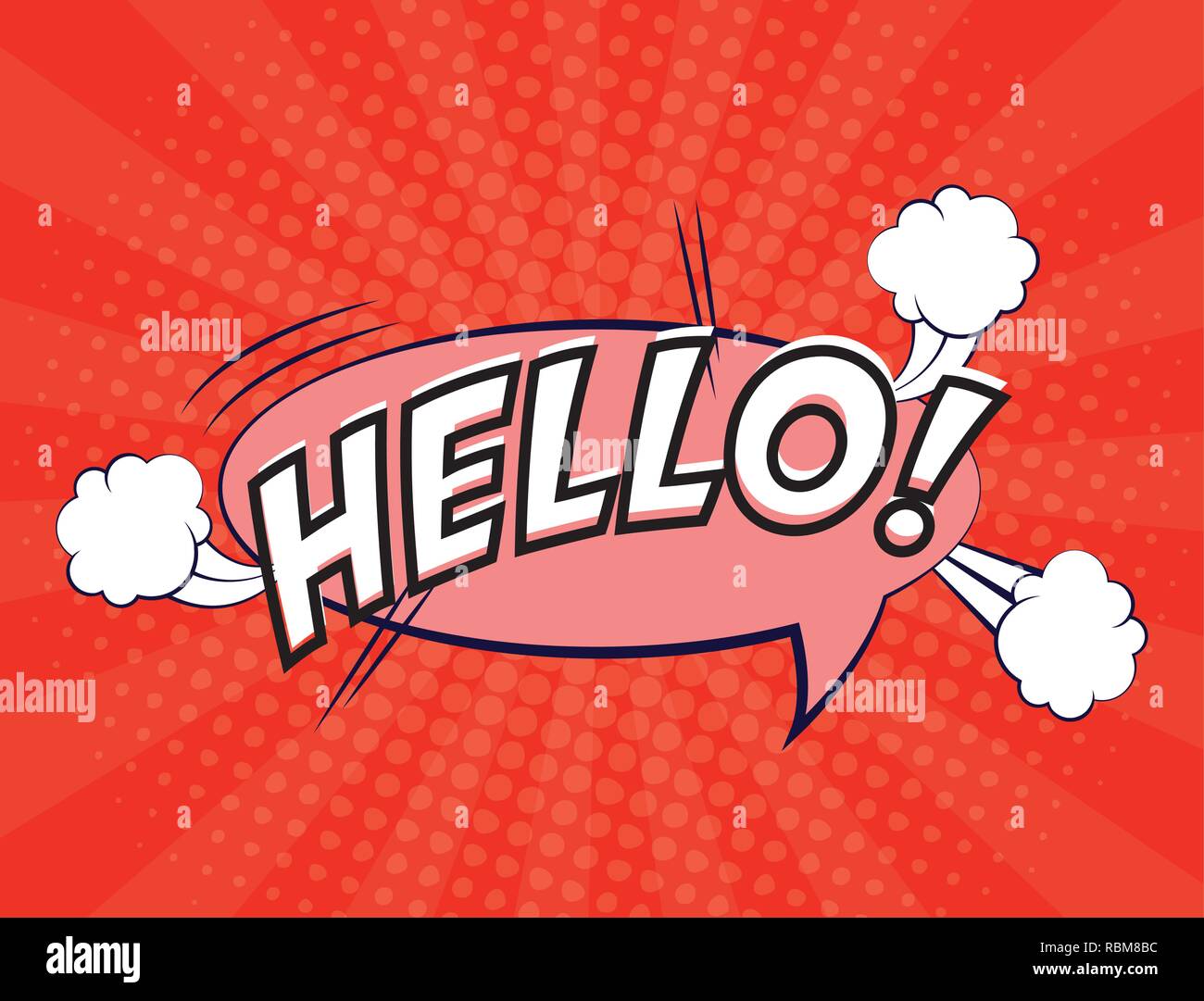 expression bubble with hello pop art style vector illustration design ...