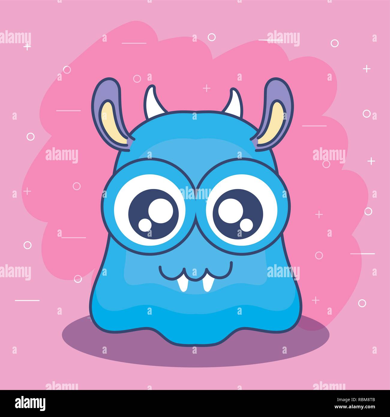 cute monster card icon vector illustration design Stock Vector Image ...