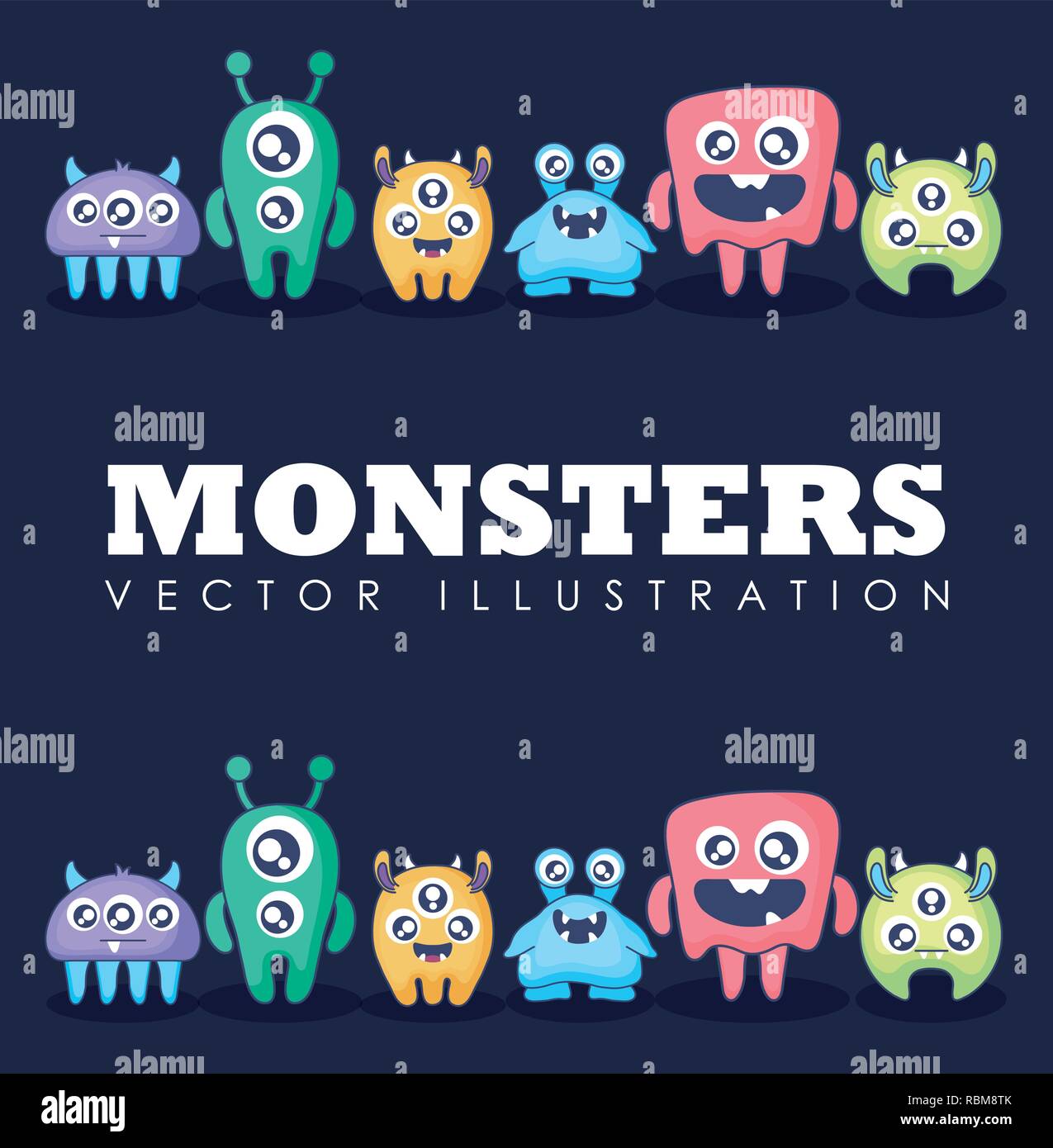 Group of toys creatures Stock Vector Images - Alamy