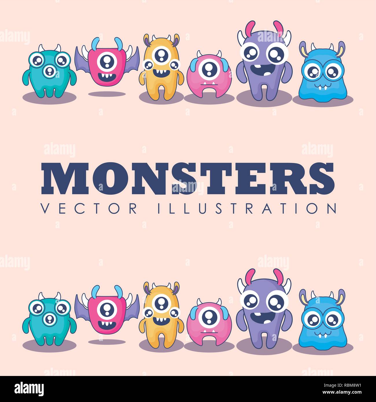 Group of toys creatures Stock Vector Images - Alamy