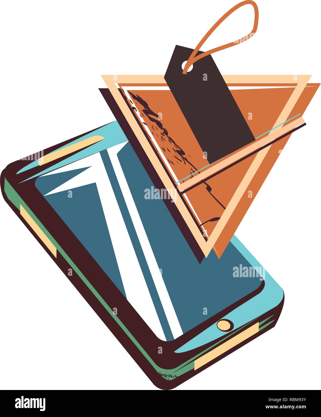 smartphone with commercial tag vector illustration design Stock Vector ...